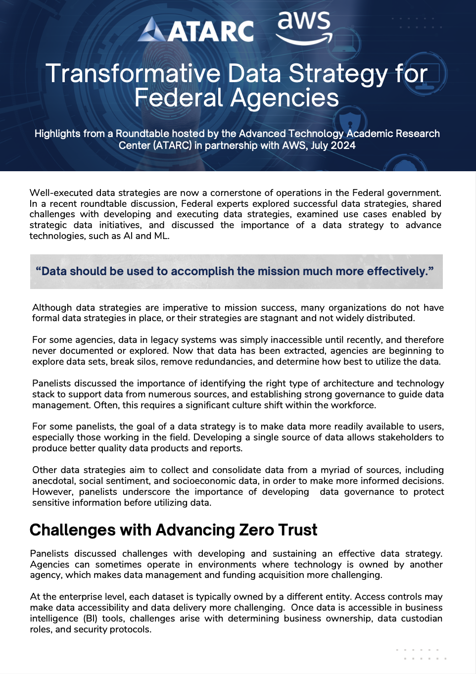 Transformative Data Strategy for Federal Agencies