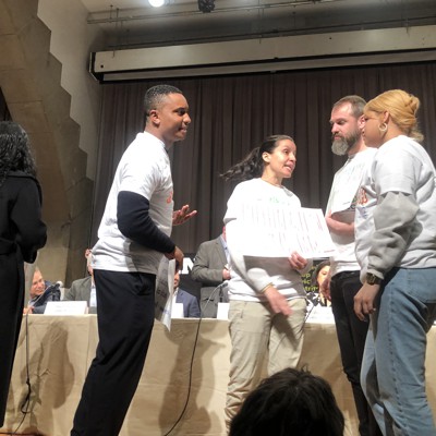 Tenants rights protesters storm stage during NYC rent board meeting ...