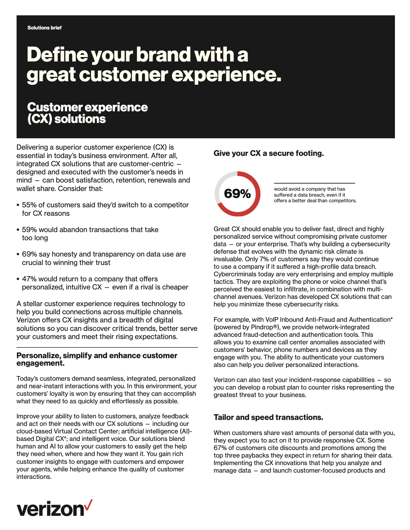 Customer experience (CX) solutions